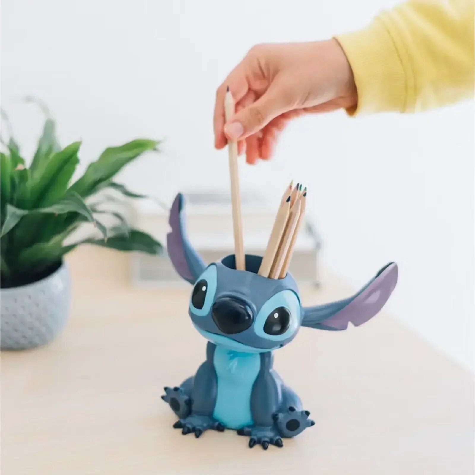 Disney Lilo & Stitch аниме фигурки Стич творческий периферийный милый держатель для ручек для хранения канцелярских принадлежностей украшения для школьного сезона детские подарки