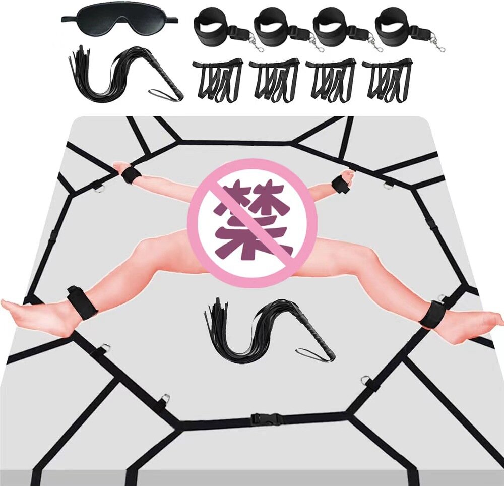Новые продукты внешней торговли SM четырехугольная кровать паутина связывает пары секс наручники наручники на кровати