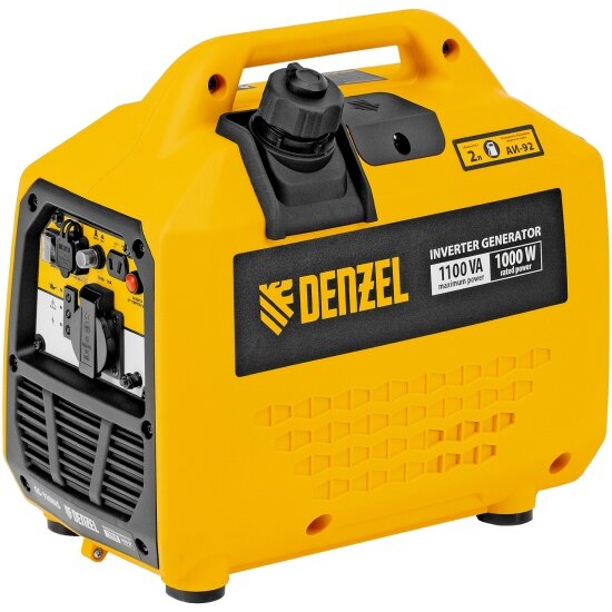 Denzel Генератор инверторный GS-1100iS, 1,1 кВт, 230 В, закрытый корпус, ручной старт, , 94718