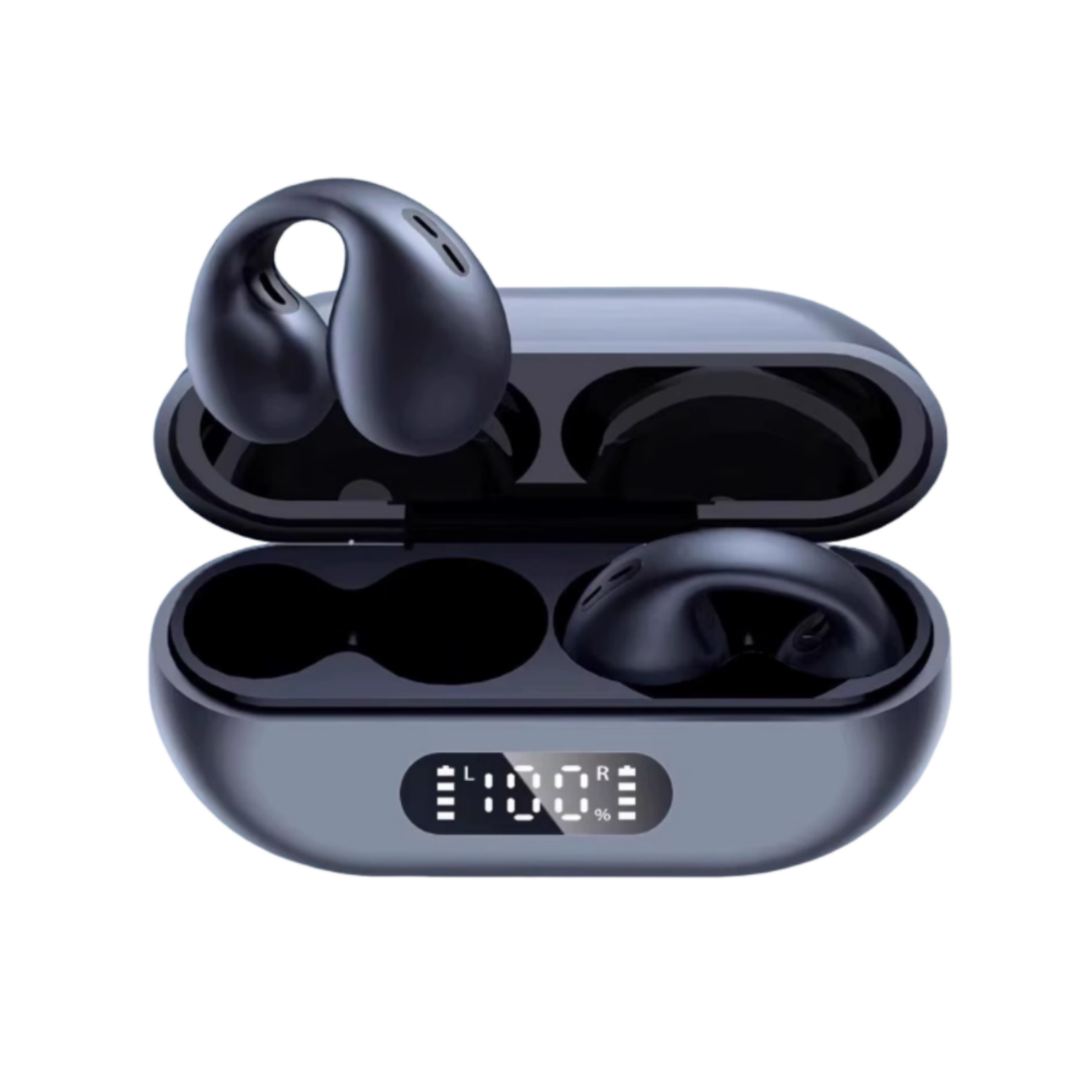 True Wireless Bluetooth Headset TWS Bone Conduction Clip On Ear Sports Running No In-Ear Headphones Ear Clip Type, Material ABS, BT 5.3, Operation range Up to 10 meters, Battery Capacity 350mAh, Color Black White, Battery life 6–9 hours, 1 x pair Bone
