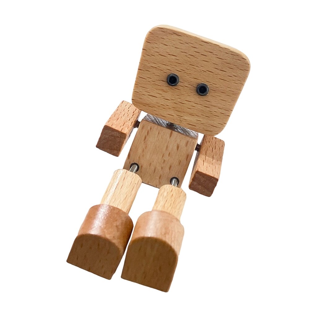 Деревянная кукла с качающимися ногами, фигурка деревянного человечка для декора автомобиля и рабочего стола