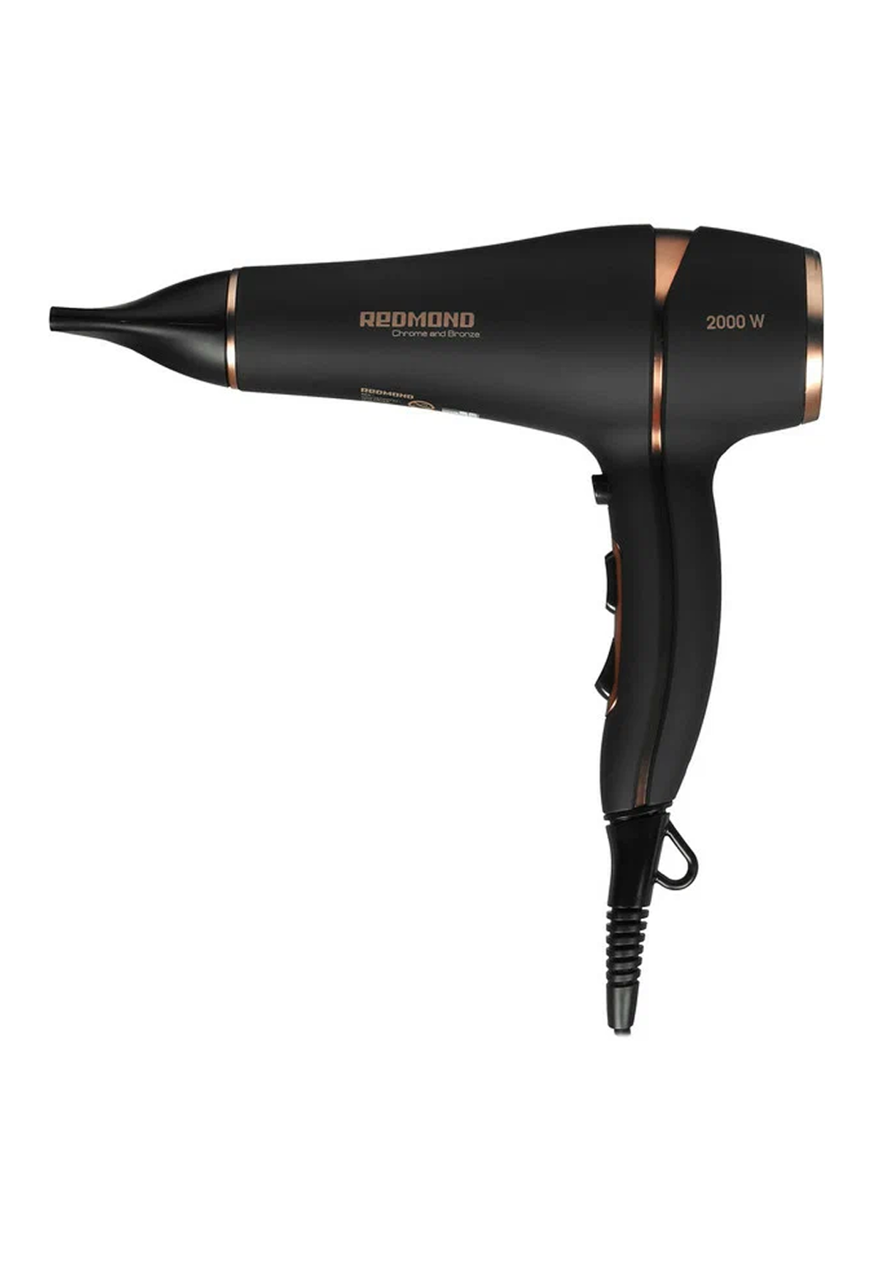 Фен для волос редмонд RF-CB526, черный, 2 скорости, 3 температурных режима, защита от перегрева