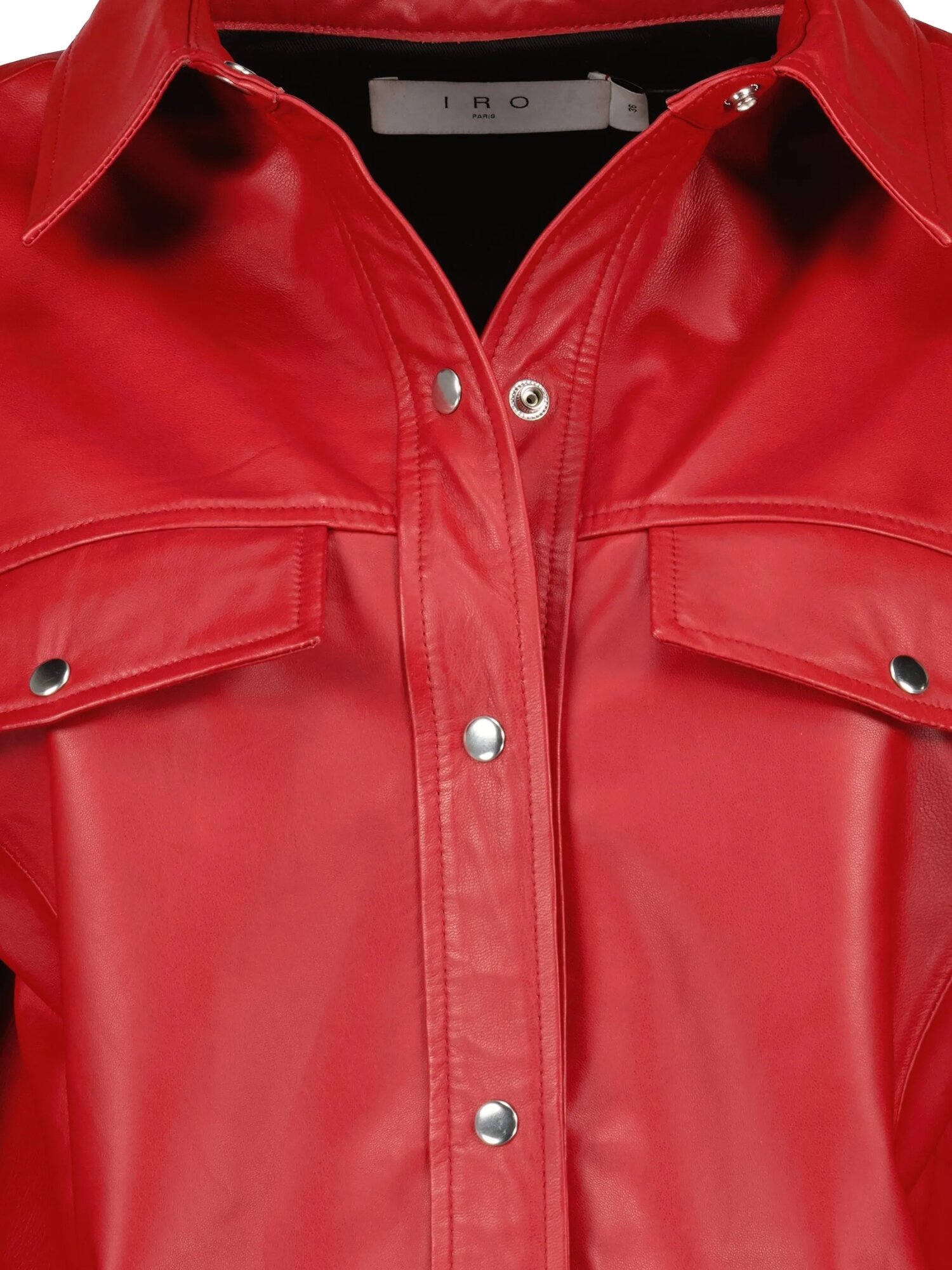 Куртка IRO Leather buttoned jacket, размер 36, Rouge Red — фото 1