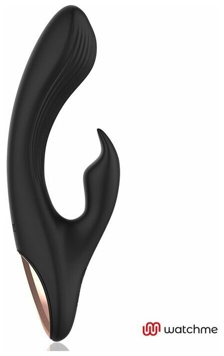 Черный вибратор-кролик с пультом-часами Anne s Desire Rabbit Vibe Wireless Watchme - 20,5 см.