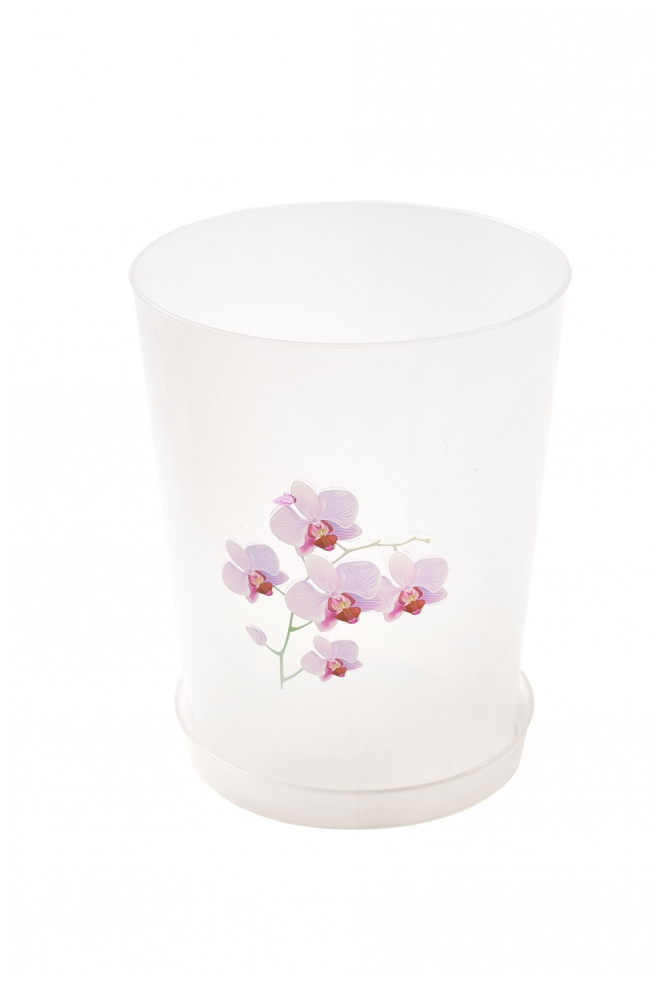 Горшок для цветов Альтернатива Декор с поддоном пластик прозрачный 3,5л