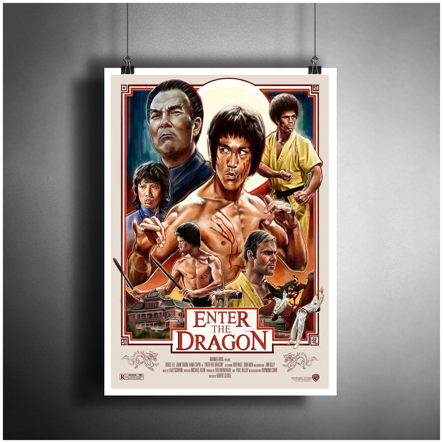 Постер плакат для интерьера "Фильм: Выход дракона. Брюс Ли"/ Декор дома, офиса, комнаты A3 (297 x 420 мм)