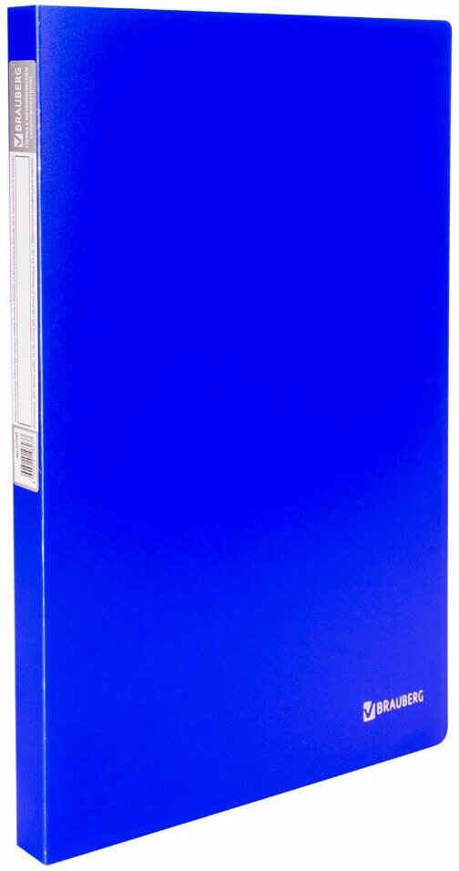 Папка с металлическим скоросшивателем и внутренним карманом BRAUBERG "Neon", 16 мм, синяя, до 100 листов, 0,7 мм, 227467, 227467