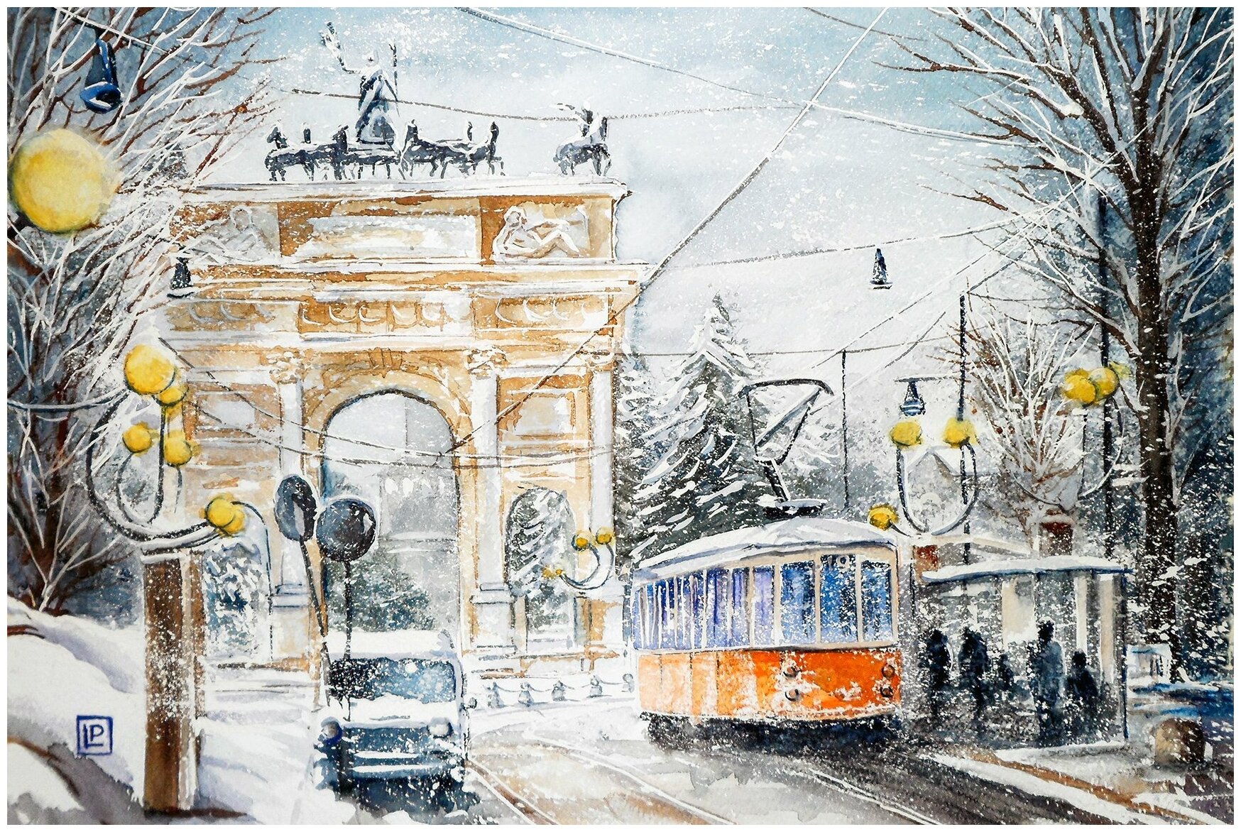 Постер / Плакат / Картина Триумфальная арка в Милане 60х90 см в подарочном тубусе