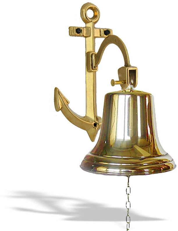 Рында корабельный колокол диаметр 18 см с кронштейном "Якорь" AL-80-208-A