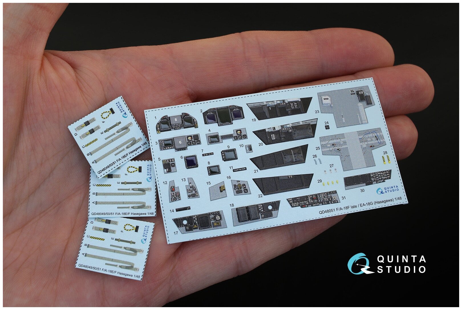 QD48051 1/48 3D Декаль интерьера кабины F/A-18F late / EA-18G (для модели Hasegawa)