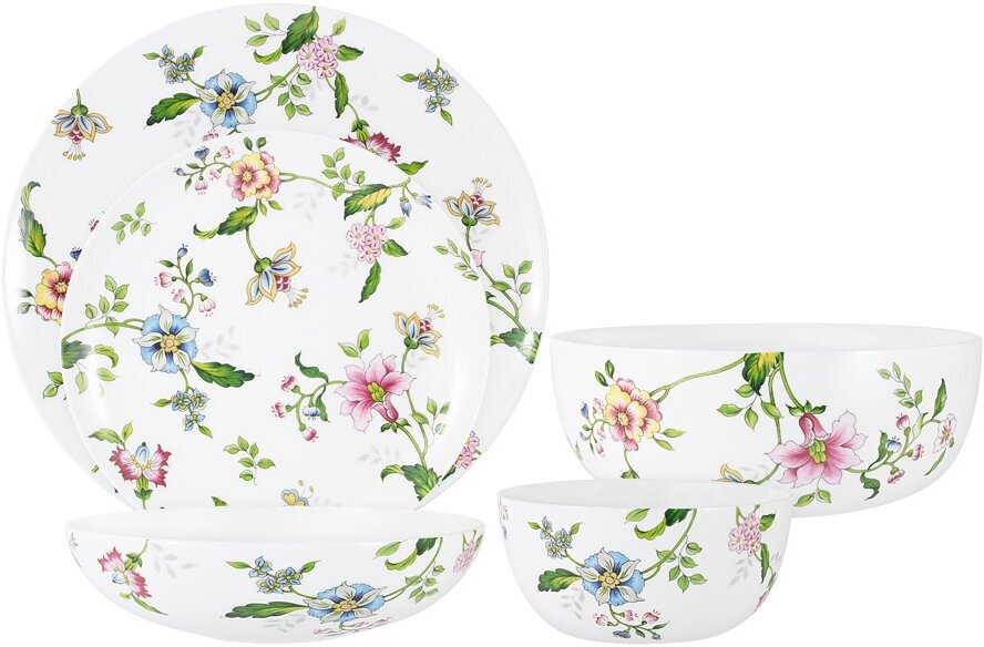 Обеденный набор на 6 персон Provence 21 предмет, костяной фарфор, Anna Lafarg Emily, AL-221P-E11