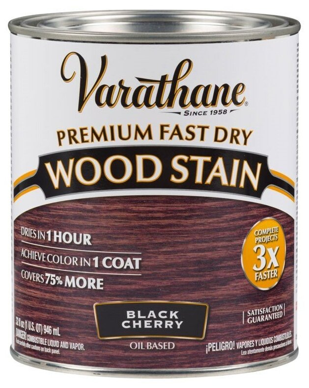 Varathane Premium Fast Dry Wood Stain тонирующее прозрачное масло для дерева (черешня, 0,946 л)