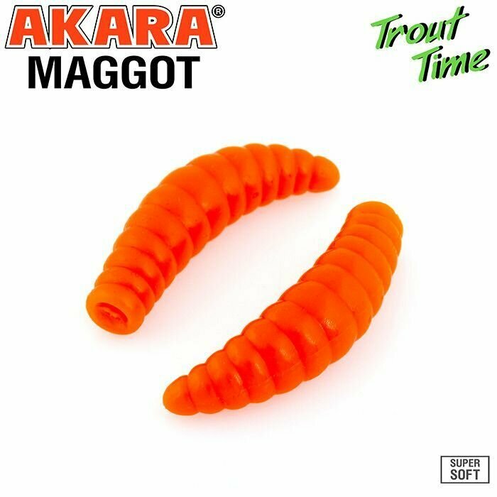 Силиконовая приманка Akara Trout time MAGGOT 1,6 Shrimp 100 (10 шт)