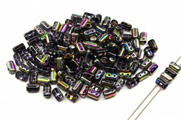 Бусины Rulla 3х5мм, отверстие 0,8мм, цвет 20500/28101 Tanzanite Vitrail, 711-057, 10г (около 100шт)