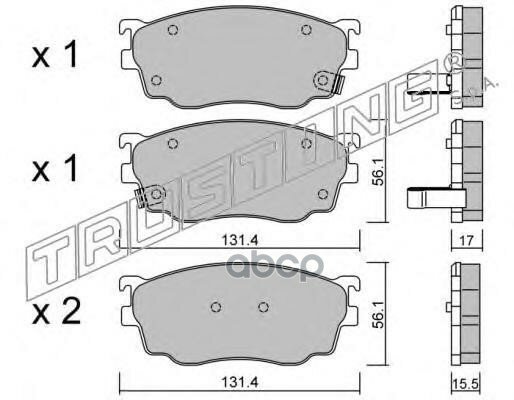 К-т дисков. тормоз. колодок Mazda 626 1998-, Premacy 2000- F Trusting арт. 3100