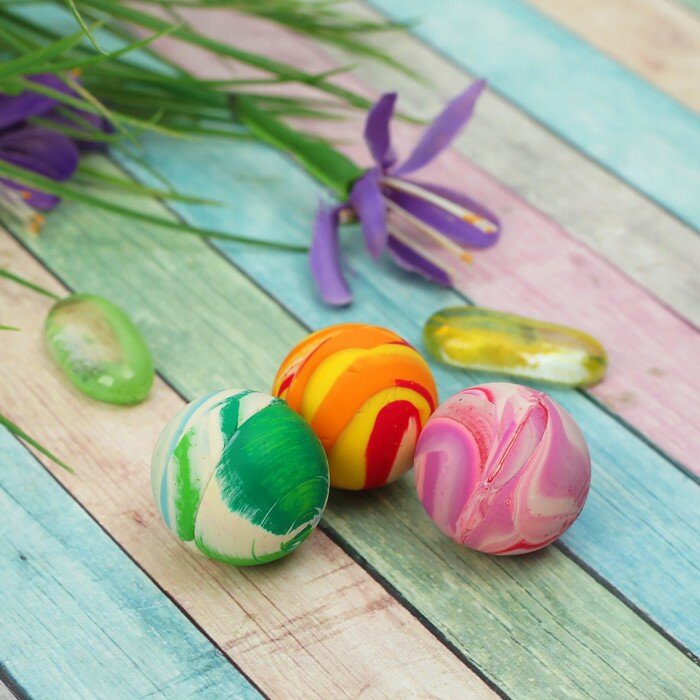 Мяч каучуковый, цветной, цвета микс (100 шт)