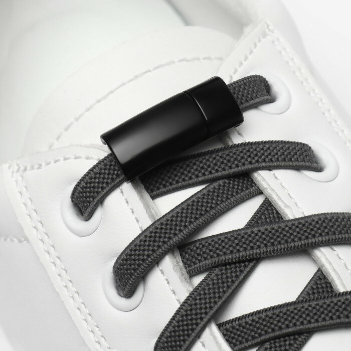 Фиксатор для шнурков, пара, размер 2,6 см х 2 см х 0,7 см, цвет чёрный