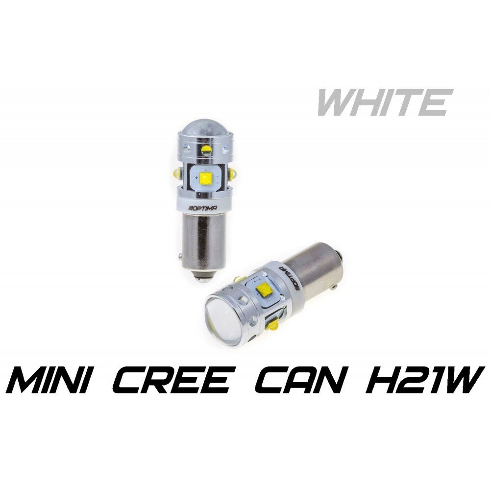 Светодиодная лампа H21W Optima MINI-CREE, CAN, CREE XB-D*6, 5500K, 12-24V, (BAY9S), 1 лампа