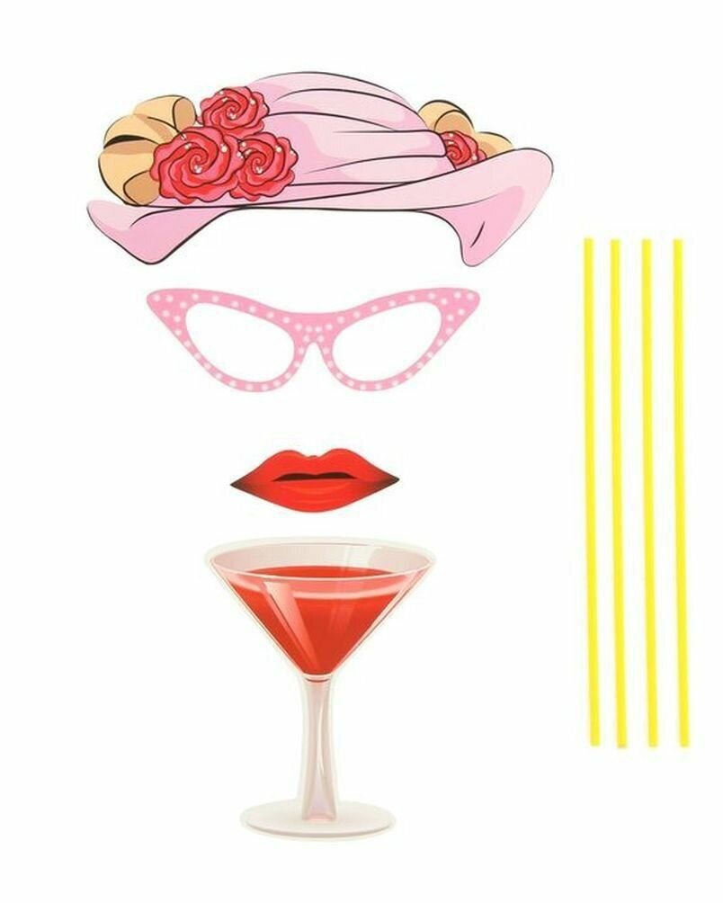 Набор карнавальный Sima-Land "Леди", для фотосессии, для девочек, картон, 18 см