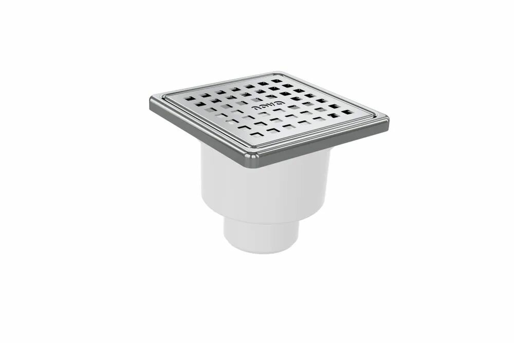 Душевой Трап Nova сантехнический нержавека, с рамкой 10*10, нижний 50, 5067