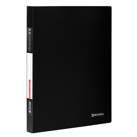 Папка Brauberg 60 вкладышей "Office", черная, 0,6 мм