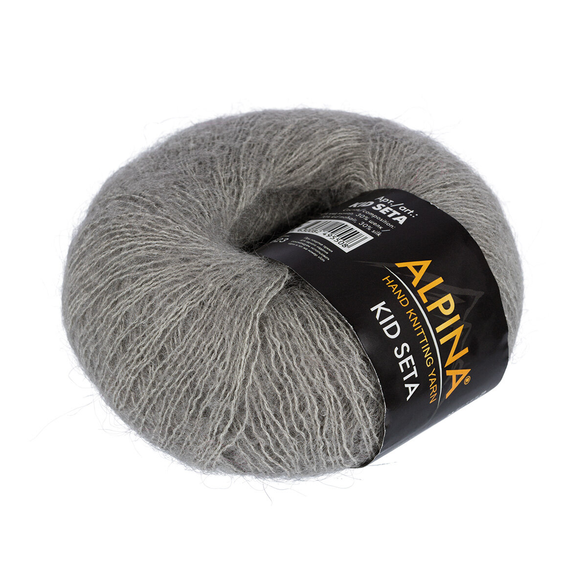 Пряжа Alpina "KID SETA" 70% кид мохер, 30% шелк 4 шт. по 25 г 225 м №06 т. серый