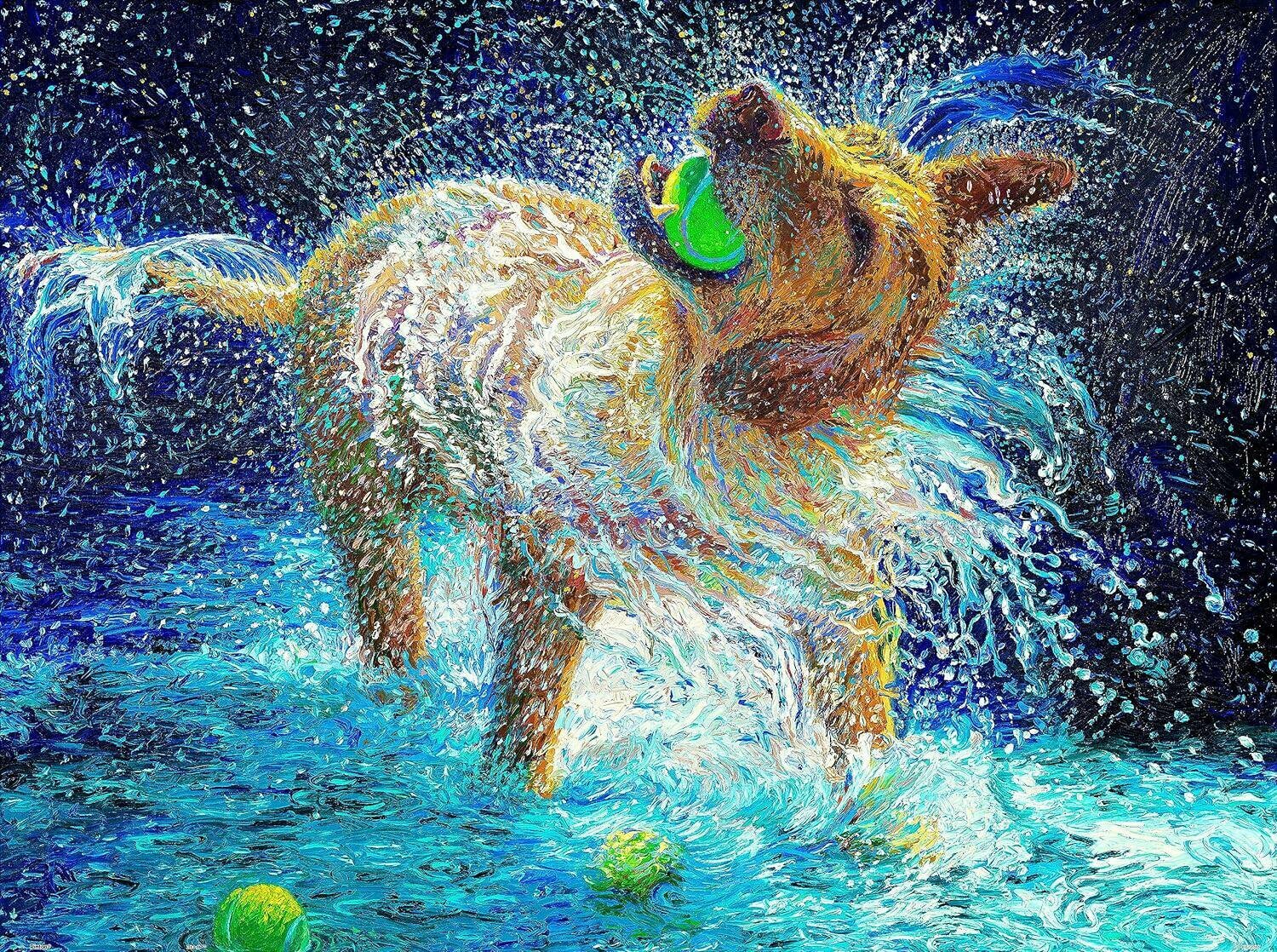 Пазл для взрослых Pintoo 1200 деталей: Iris Scott. Водяной лабрадор