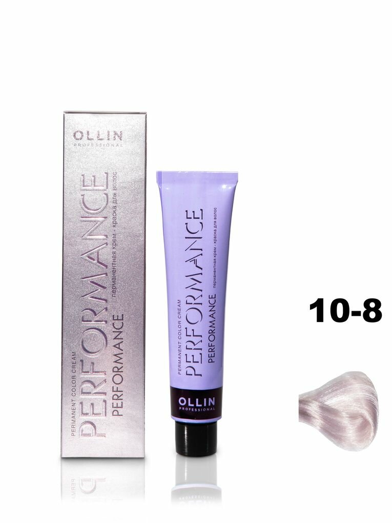 Ollin Performance крем-краска для волос 10/8 светлый блондин жемчужный 60мл