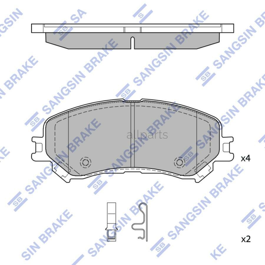 SANGSIN BRAKE SP4408 Колодки тормозные