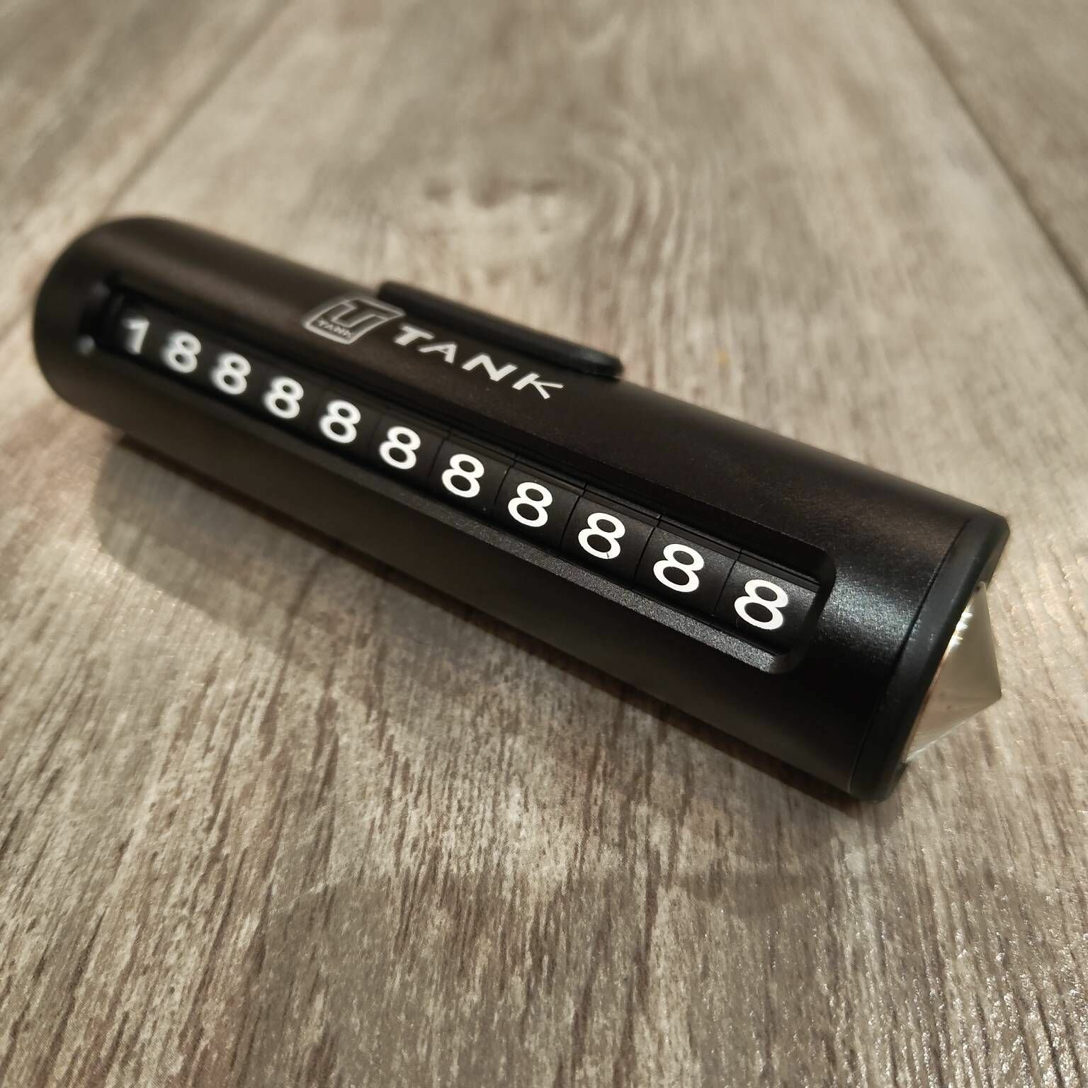 Автовизитка 3 в 1 парковочная с номером телефона в автомобиль TANK, черная, автоаксессуары