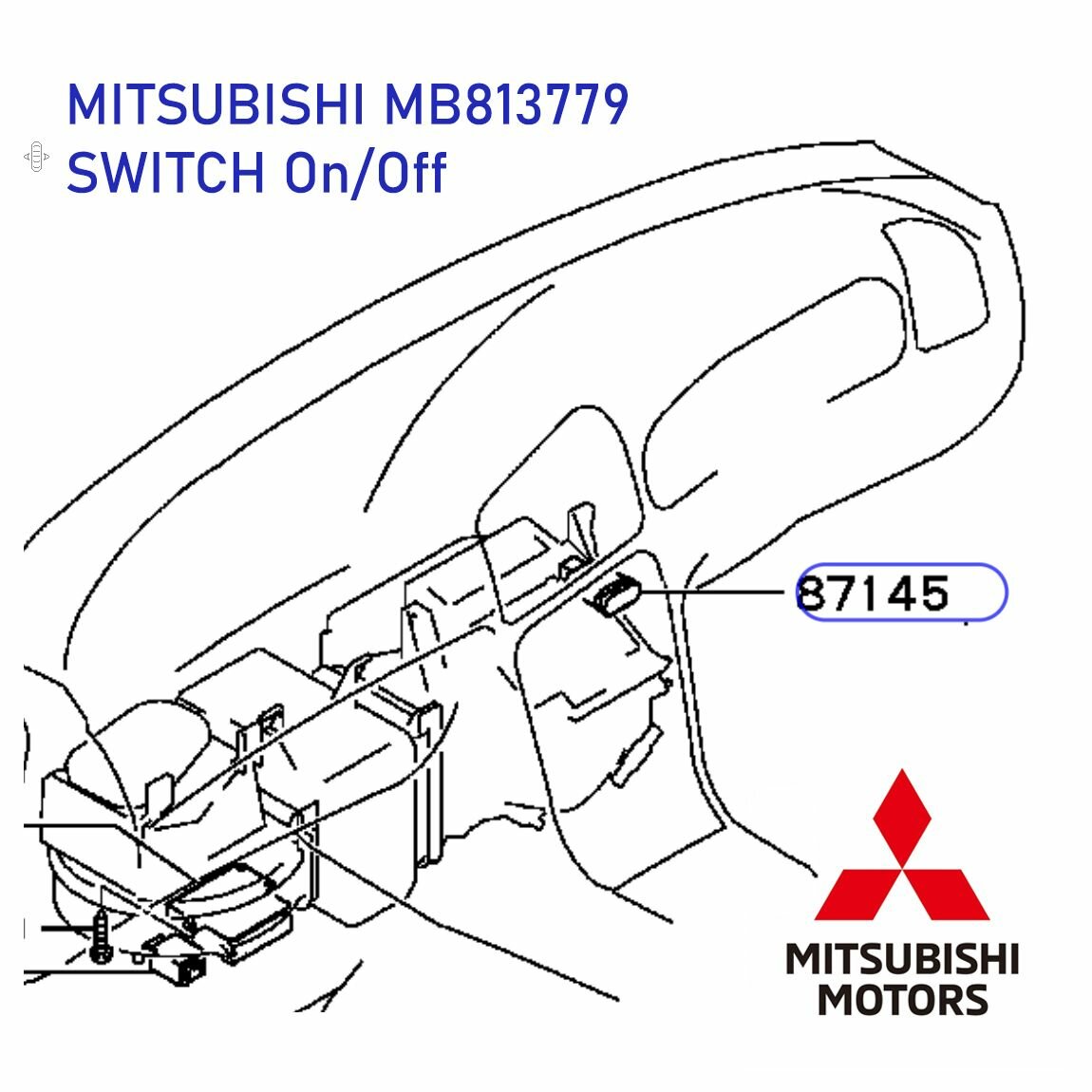 Переключатель кондиционера Mitsubishi MB813779, для Mitsubishi Galant 1992-1997, ABS пластик
