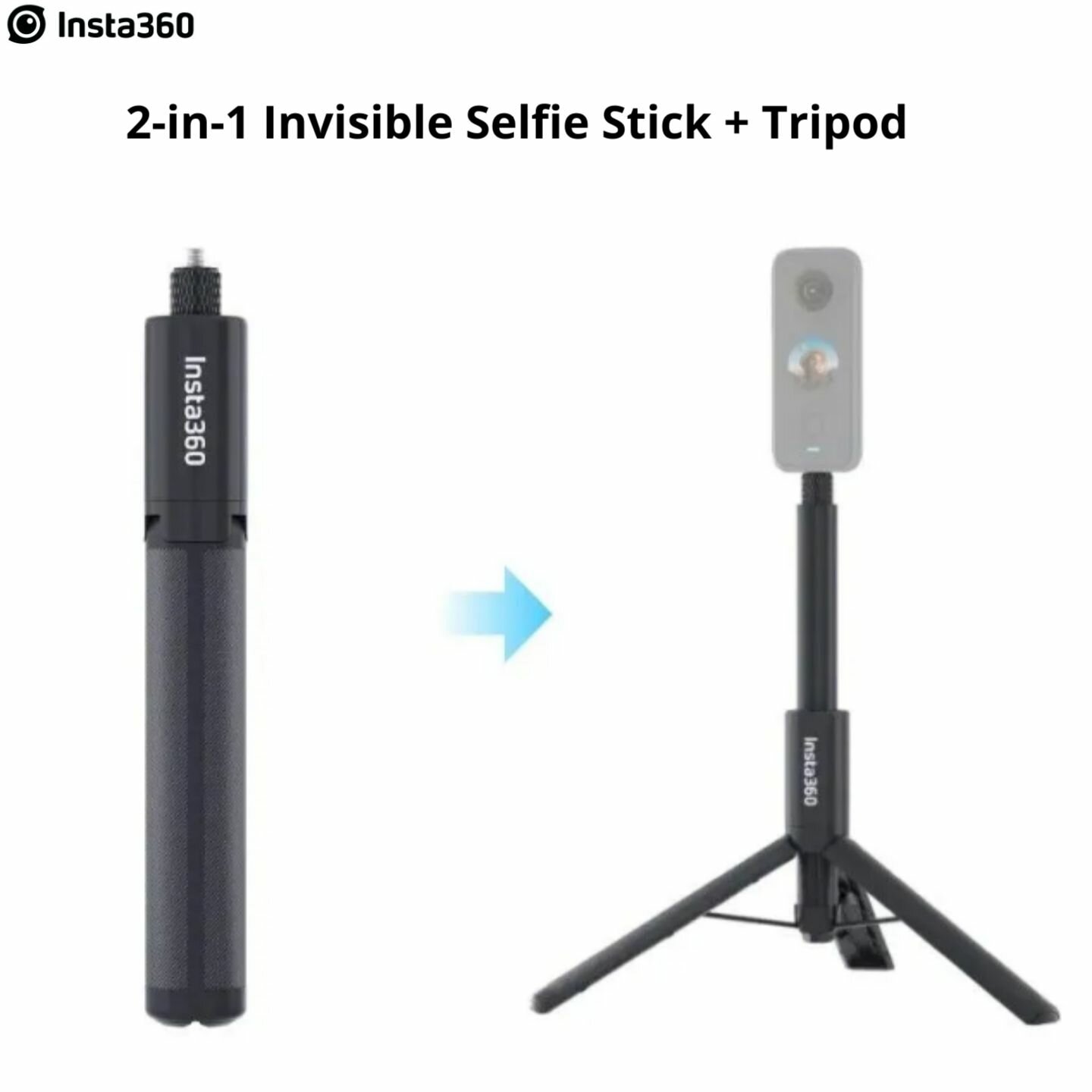 2-in-1 Invisible Selfie Stick + Tripod, Невидимая палка для селфи 2-в-1 + штатив (Ориг)