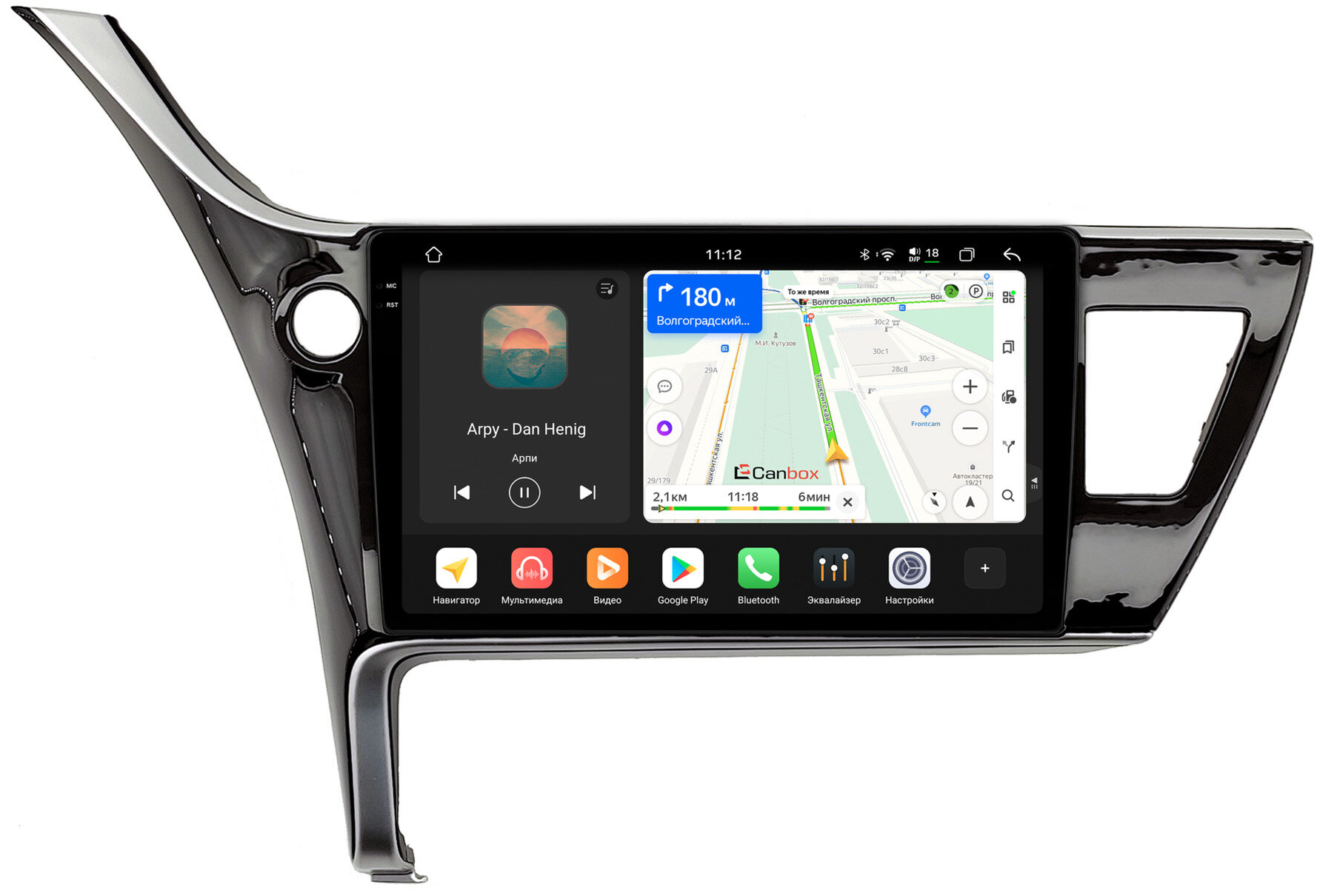 Штатная магнитола Canbox PRO-Line 2K 4255-10-1266 Toyota Corolla (E160/E170/E180) 2015-2024 (гибрид, левый руль или китайский рынок) (тип 2, авто с ка