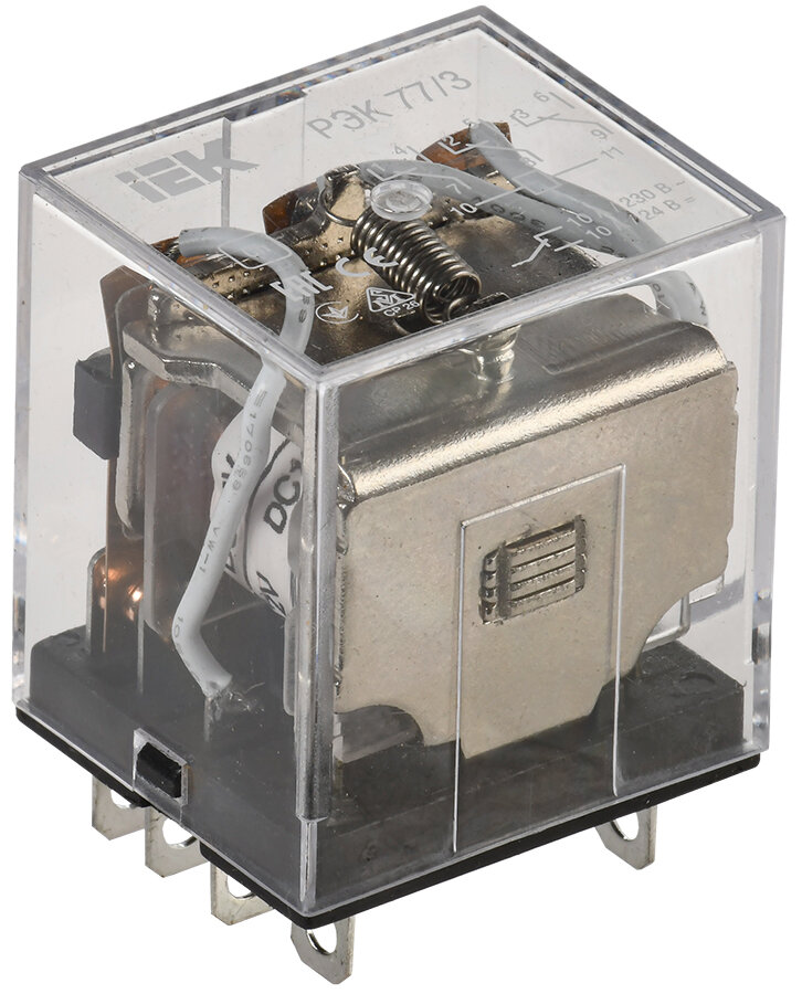 Реле промежуточное ONI 3ПК РЭК77-3, 10А, 12 В, без розетки