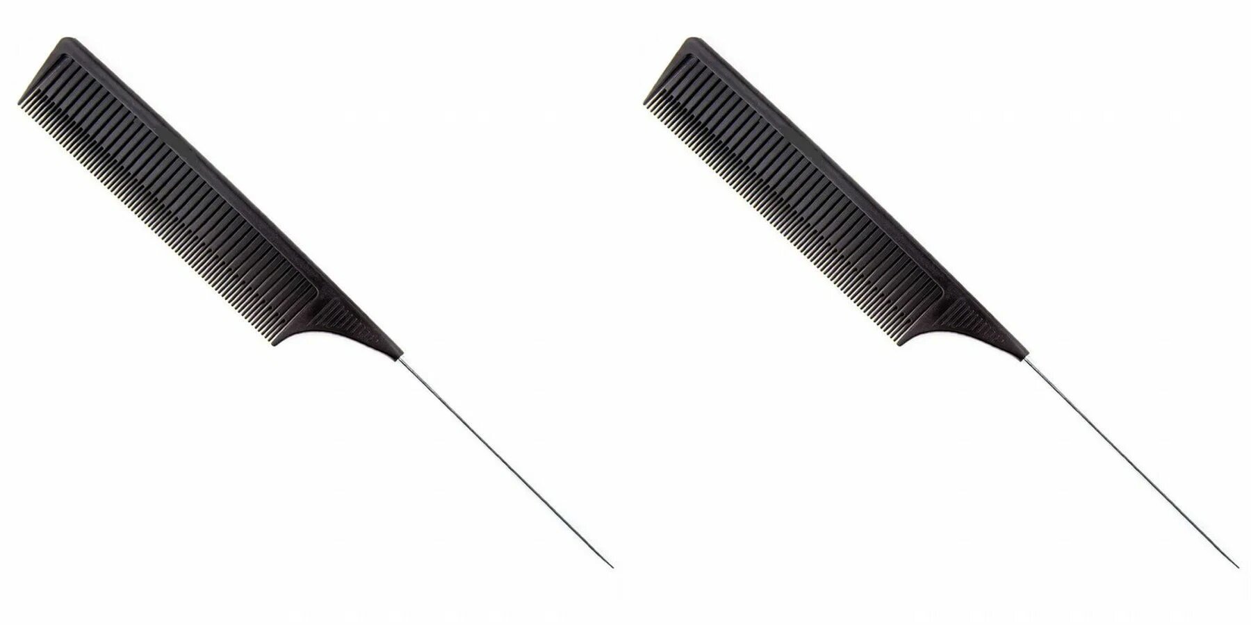 Расчёска Nail Art для мелирования, узкая, металлическая спица, черный, 2 шт