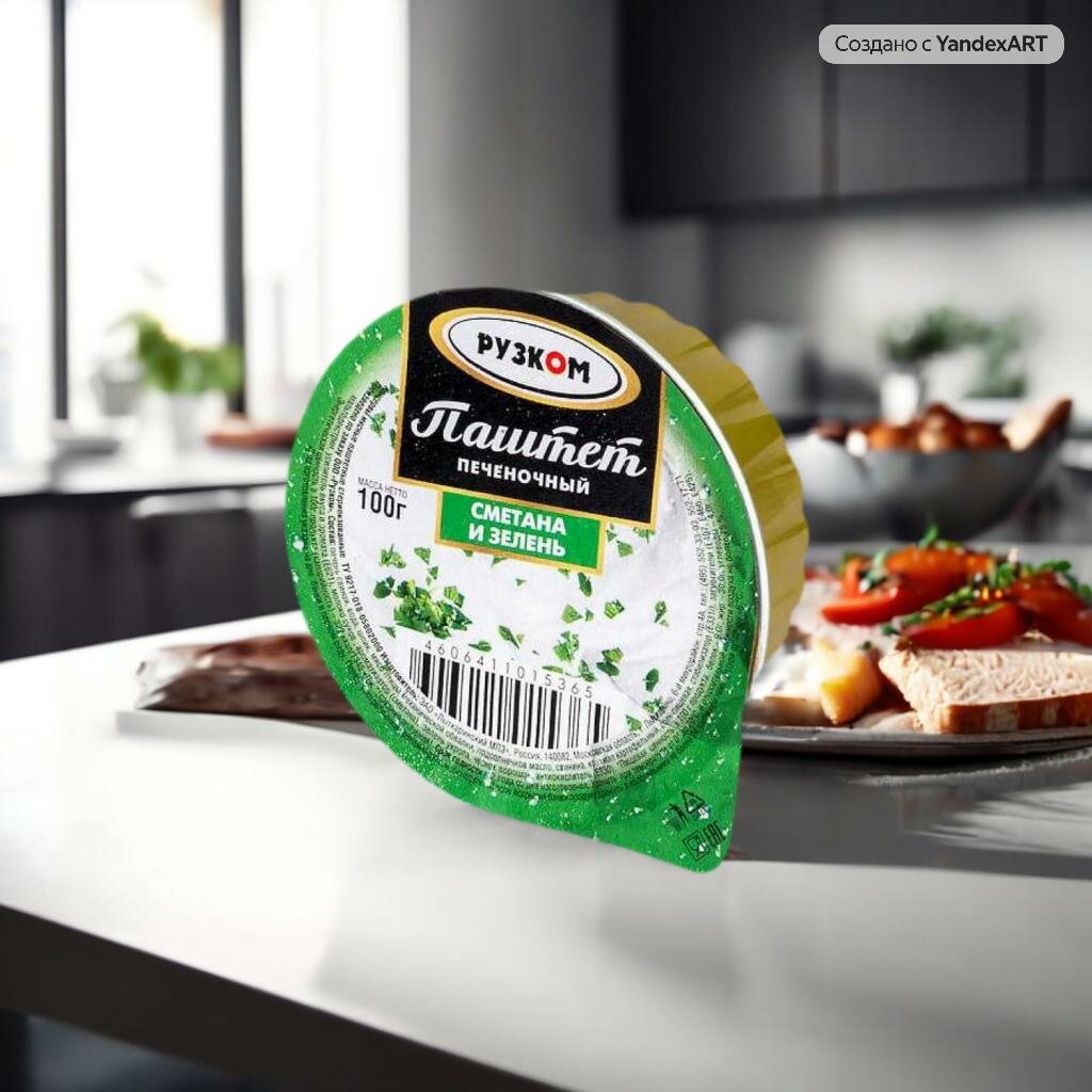 Паштет печеночный "Сметана и зелень" Рузком ламистер 100 гр. 6 шт.