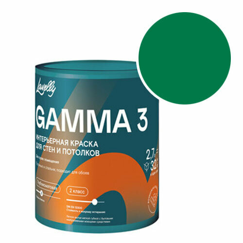 Краска интерьерная Lavelly Gamma 3 RAL 6029 (Мятно-зеленый - Mint green) 2,7 л