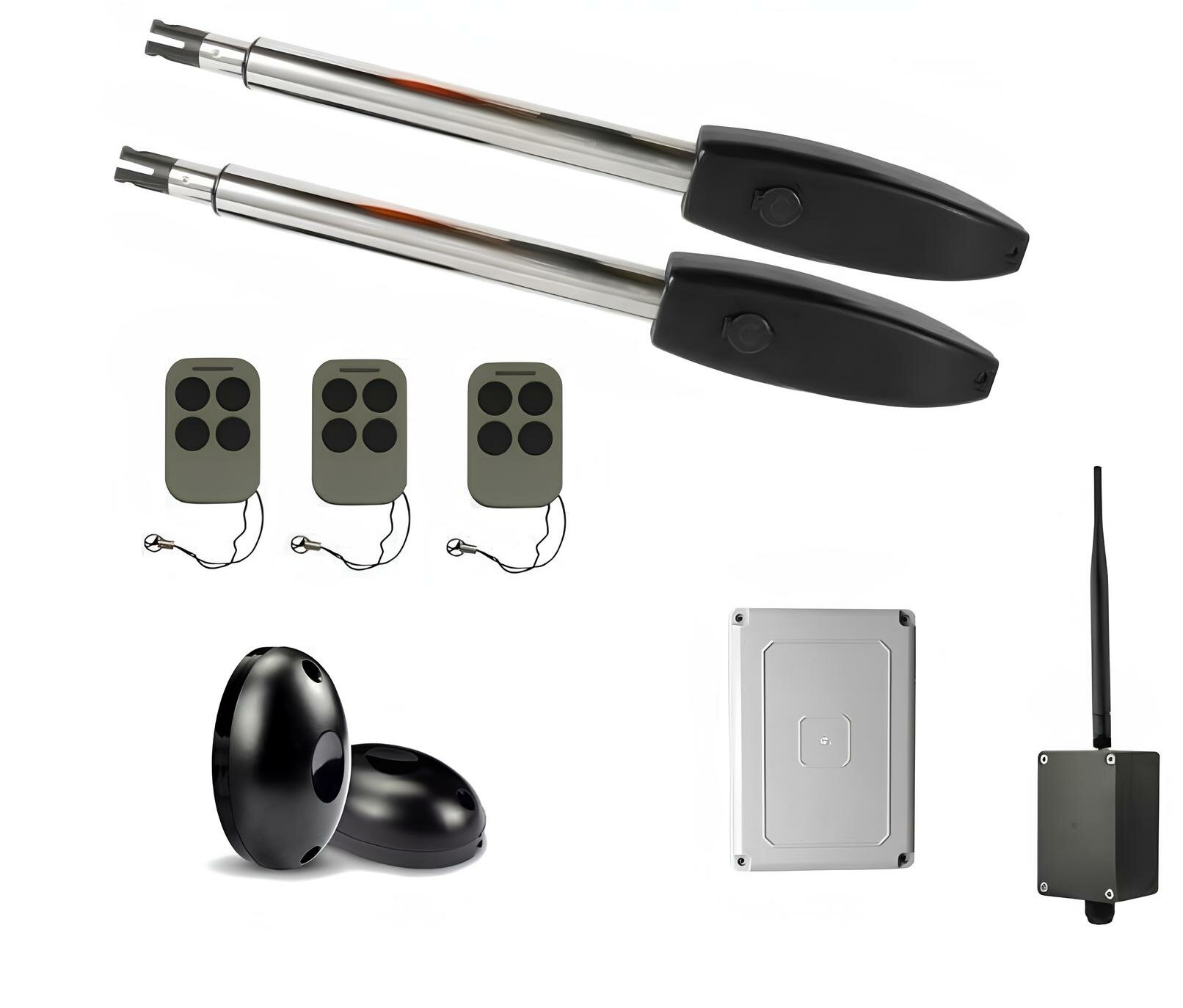 Автоматика для распашных ворот KSW-2500 F-T3-BT, комплект: 2 привода, блок управления, 3 пульта, фотоэлементы, Bluetooth-модуль