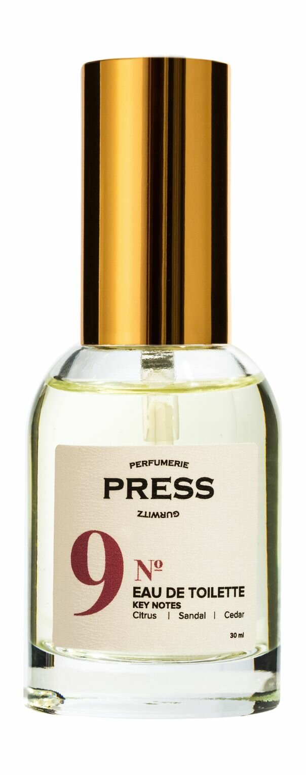 PRESS GURWITZ PERFUMERIE Press Gurwitz Perfumie № 9 Туалетная вода с нотами цитруса, сандала и кедра, 30 мл