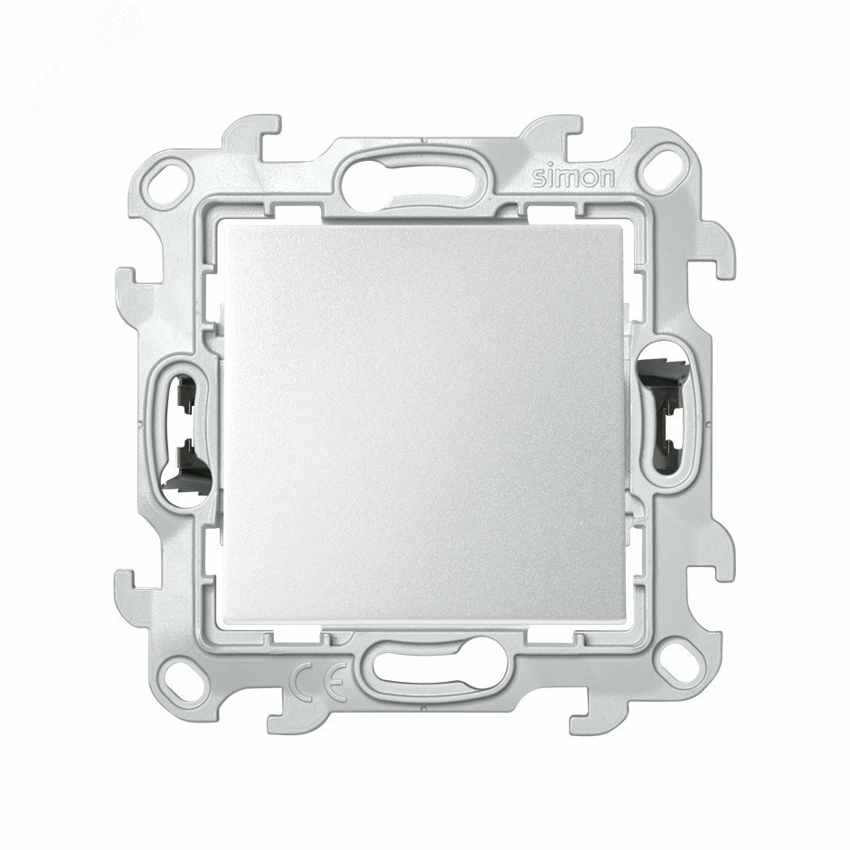 Одноклавишный выключатель Simon 24 Harmonie Push&Go, алюминий 2420101-033