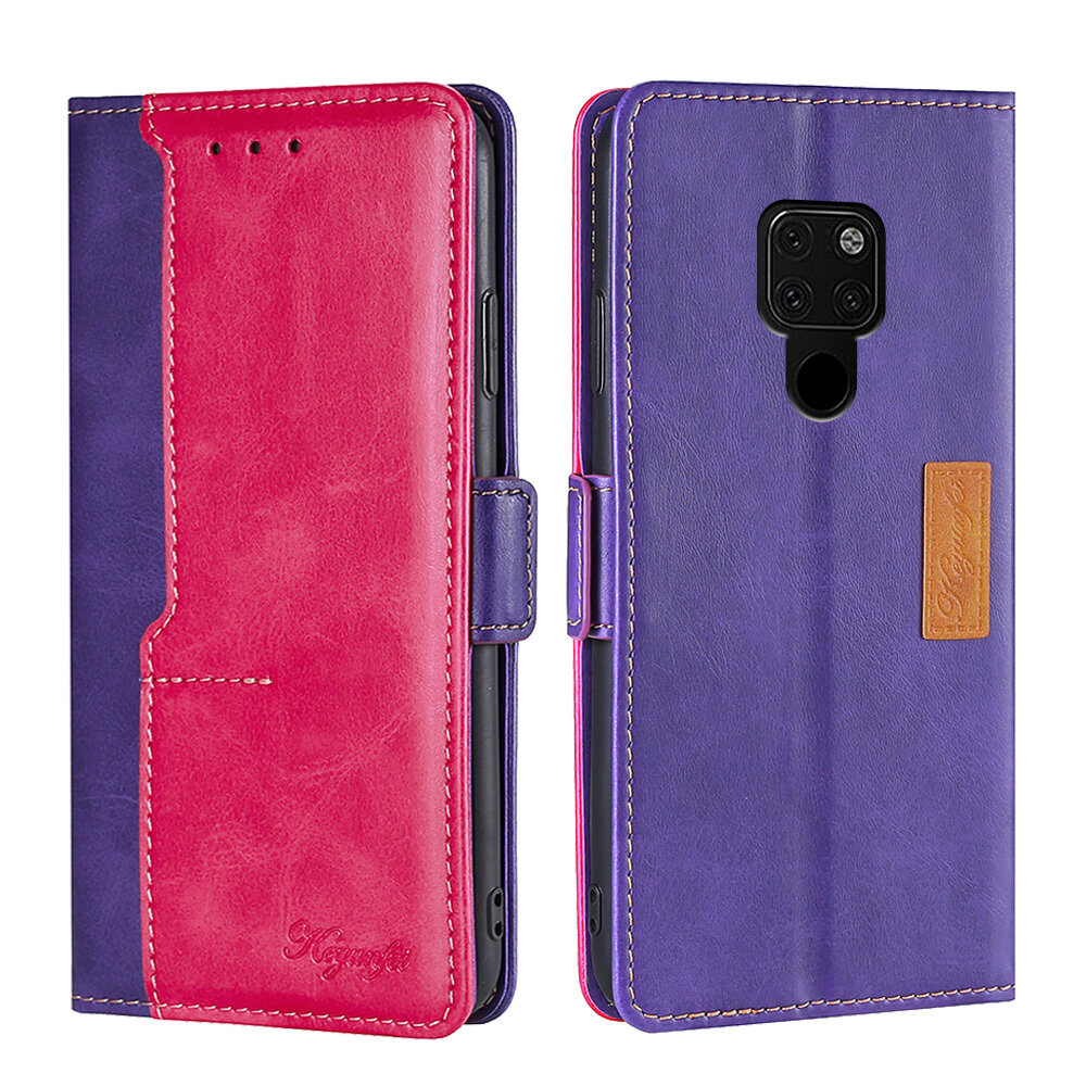 Чехол-книжка MyPads для Huawei Mate 20 / Хуавей Мате 20, смешать два цвета (красный + фиолетовый)