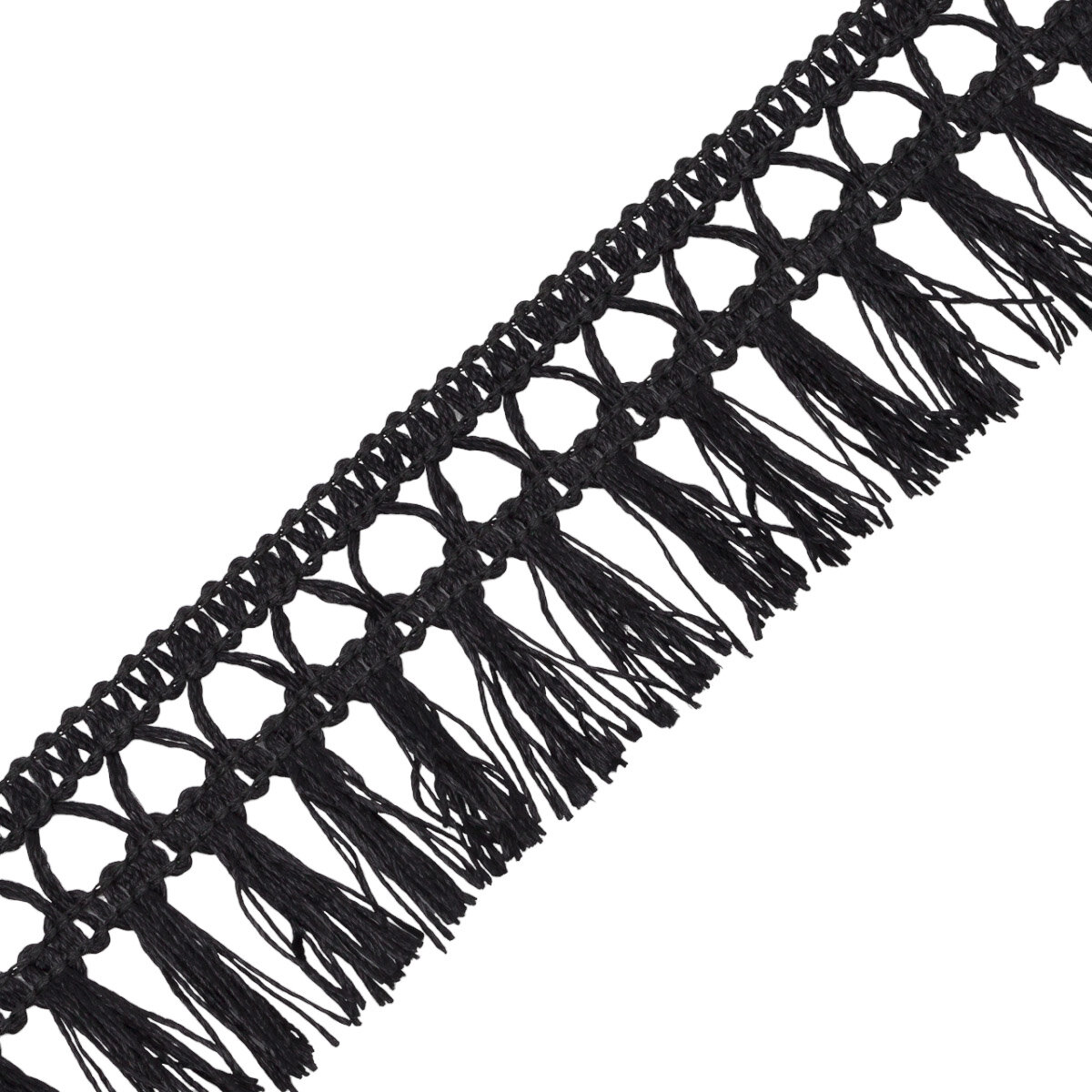 Бахрома для штор с кисточками, 5 см*25 м, для текстиля и шитья, черная, Айрис