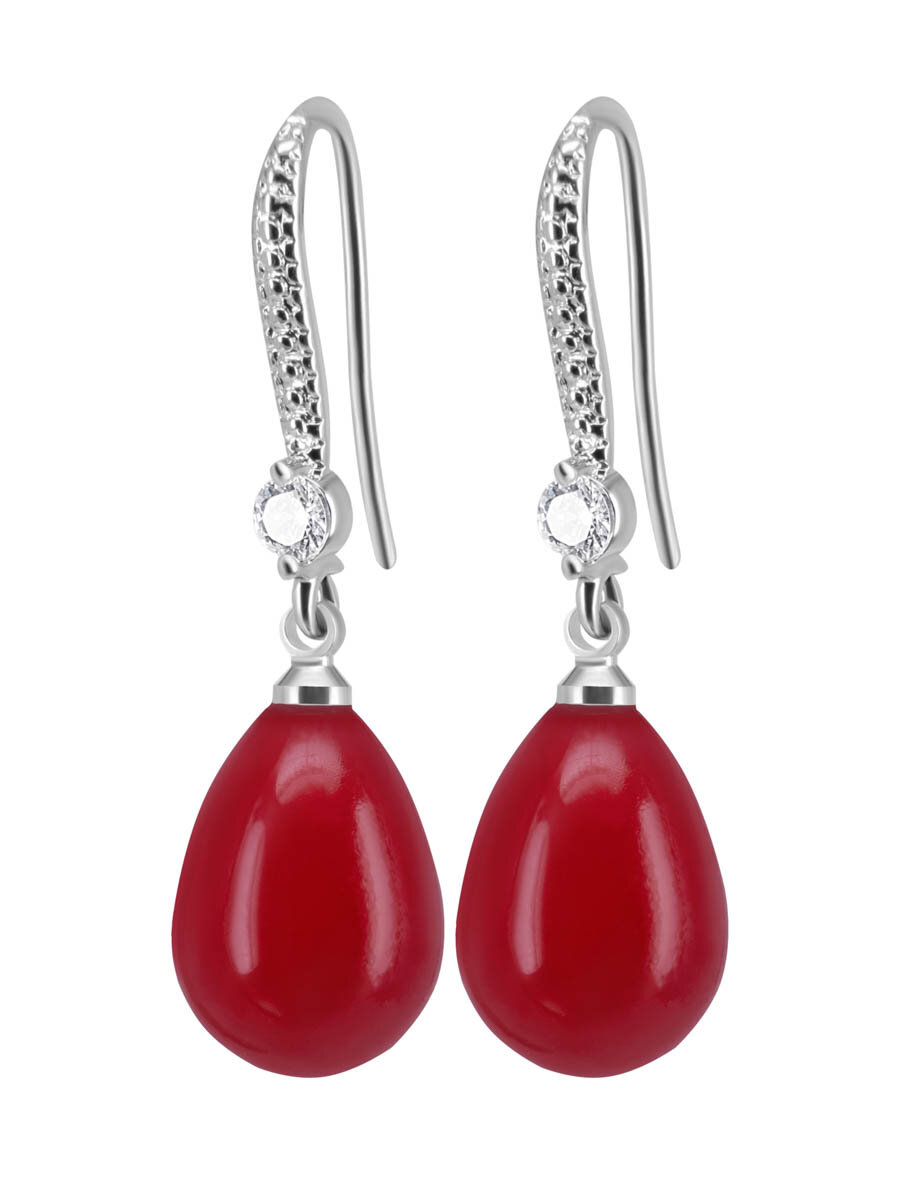 Серьги с подвесками, фианит