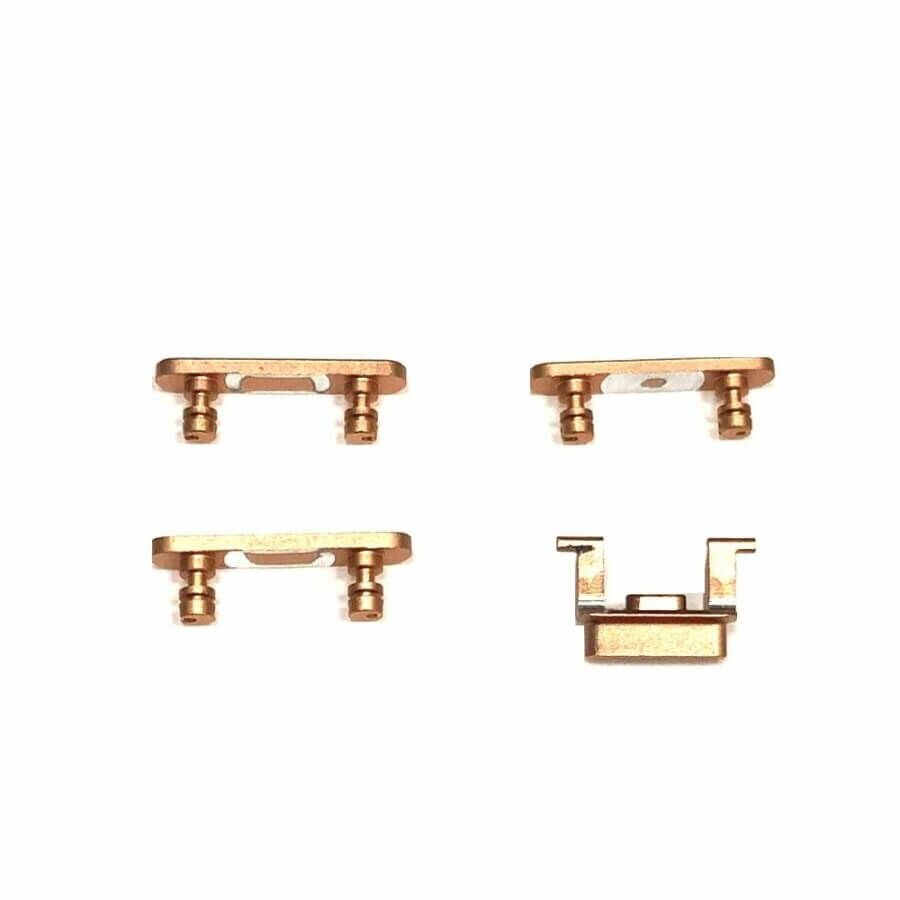 Комплект кнопок-толкателей для iPhone 8 (A1905, A1863, кнопки громкости, кнопка включения, mute) Розовое золото