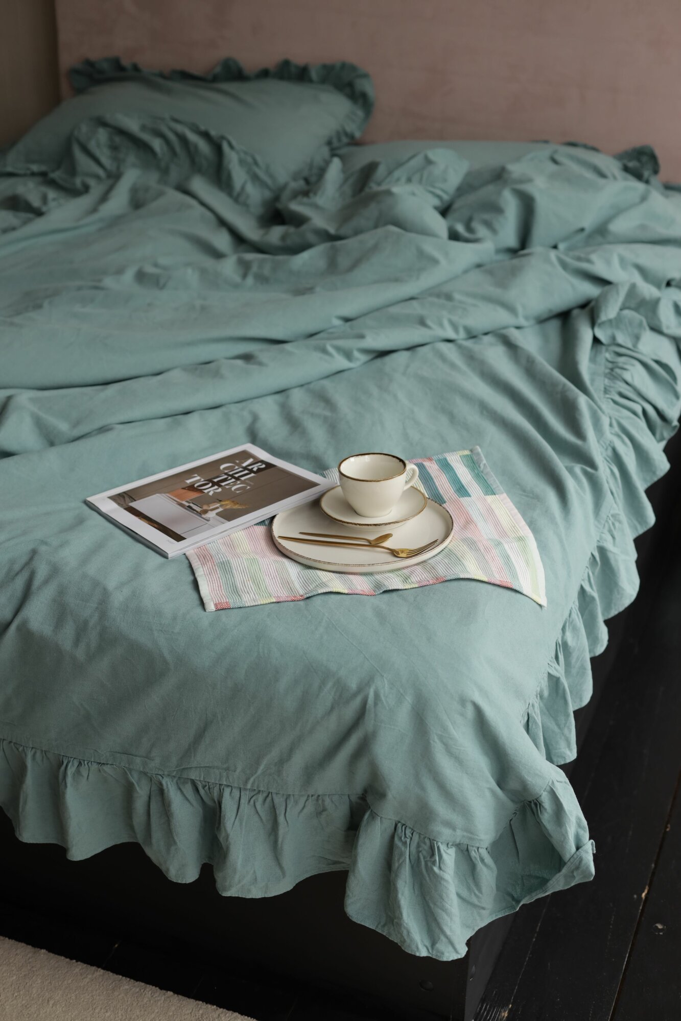 Комплект постельного белья Go.Love, Лен+Хлопок, двуспальный, наволочки 50x70