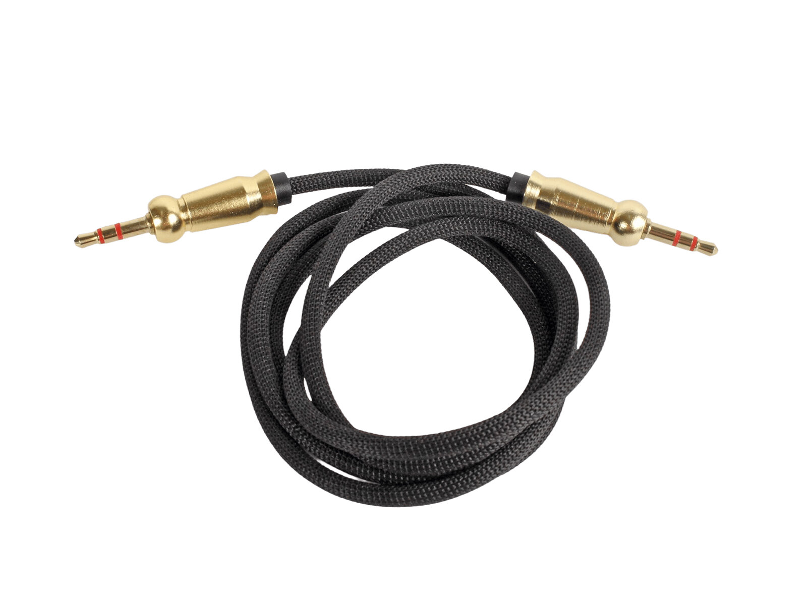 Кабель AUX 3.5мм текстиль черный 1м