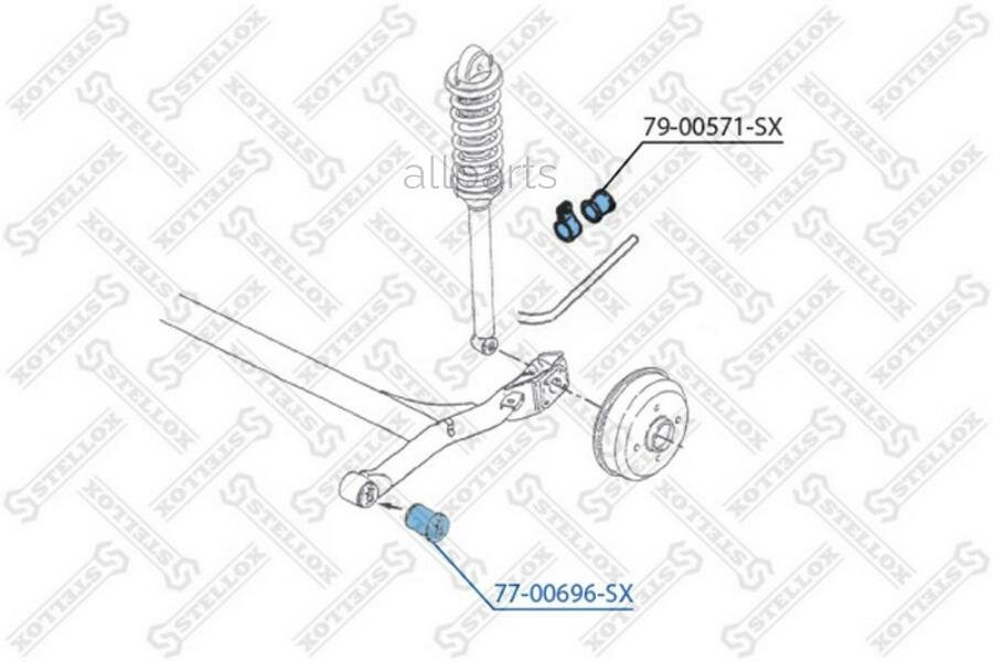 STELLOX 7700696SX сайлентблок зад. балки!\ Ford Fiesta 1.0-1.8D 89-95