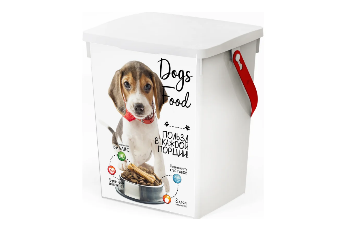 Контейнер для корма полимербыт "Собаки", 5 л, пластик, для собак