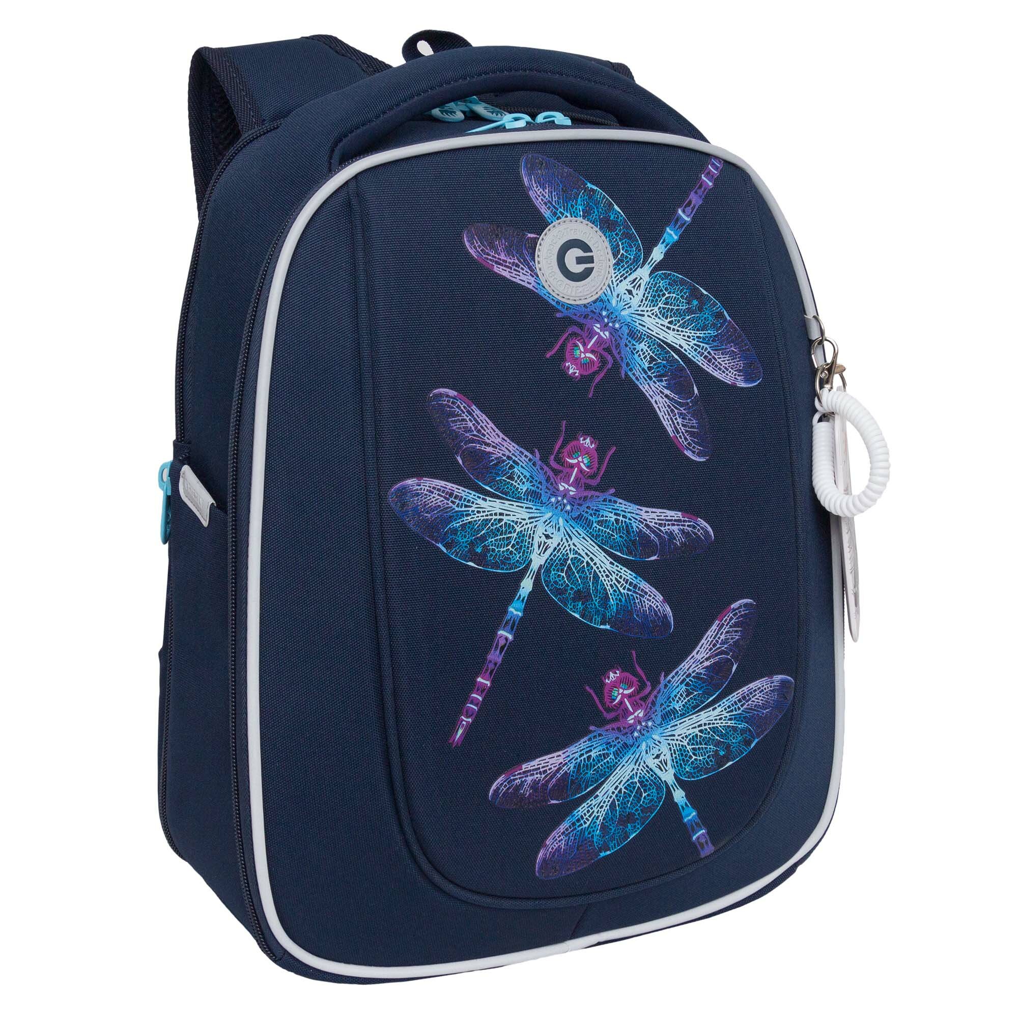 Школьный ранец формованный GRIZZLY RAf-492-2 темно-синий, 29х36х18