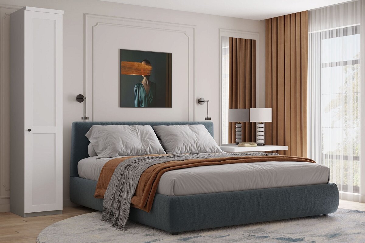 Пенал МебельЛэнд24 София РАХ - 1 МДФ Белье 40x50x220 для одежды однодверный